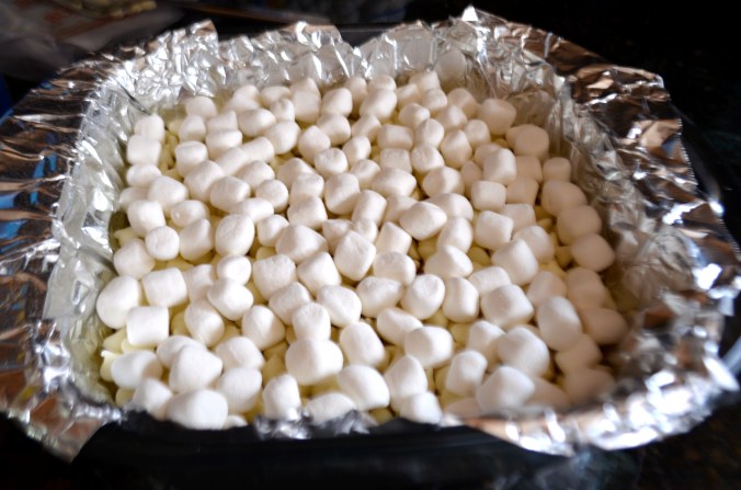 Gooey White S’More Cake Bars | Mikey's In My Kitchen