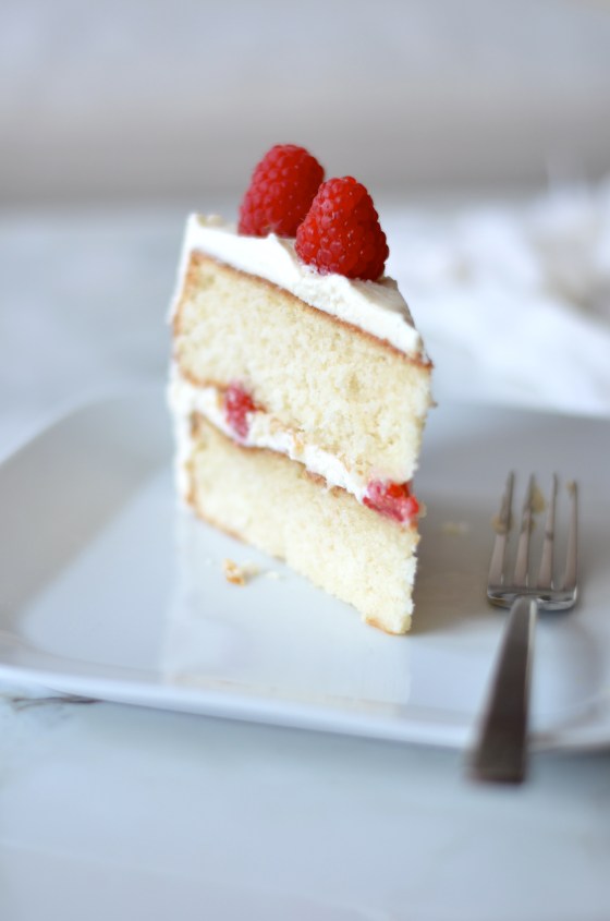 Vanilla Layer Cake with Raspberries and Mascarpone Frosting | Mikey's ...